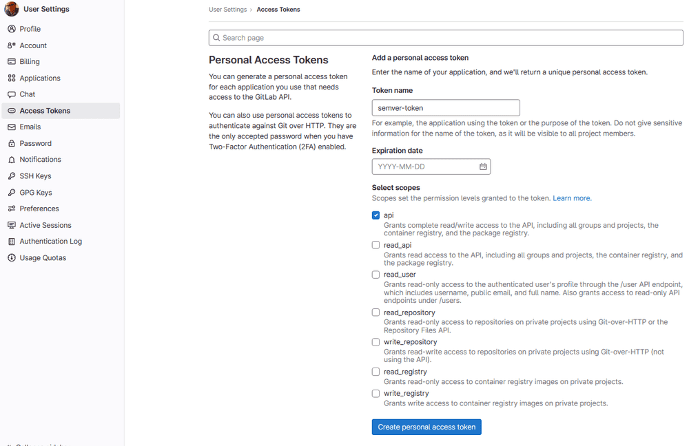 Obtention d'un access token